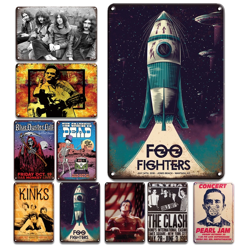 Vintage Rock Tin Poster Metal Sign Funny Musician Wall Sticker ...