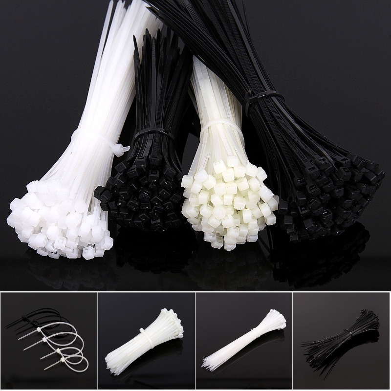 100 Pcs Label Cable Ties Fixed Cable Tie / Self Locking Loop Wrap Bundle Tie Straps / Hole Mount ...