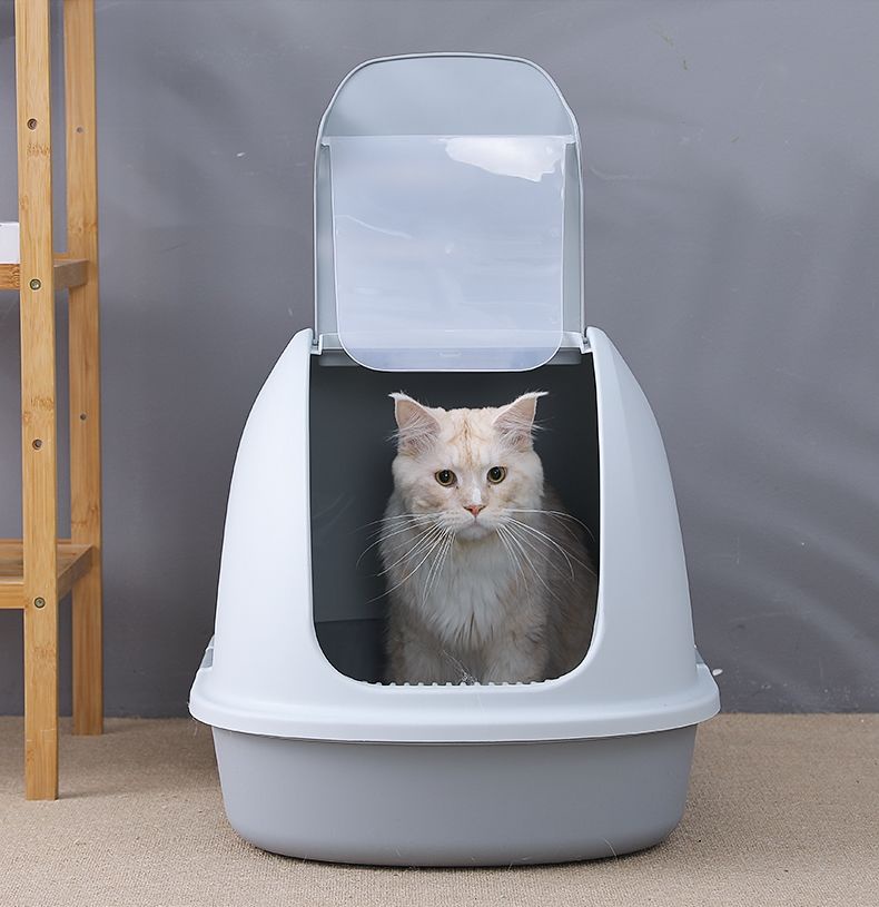 Litter Box Fully Enclosed Splash-Proof Maine Fat Cat Toilet Extra Large ...