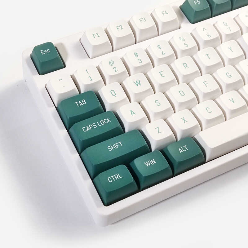Dark Green White 104+45 CSA Profile PBT Doubleshot Keycap Set Cherry MX ...