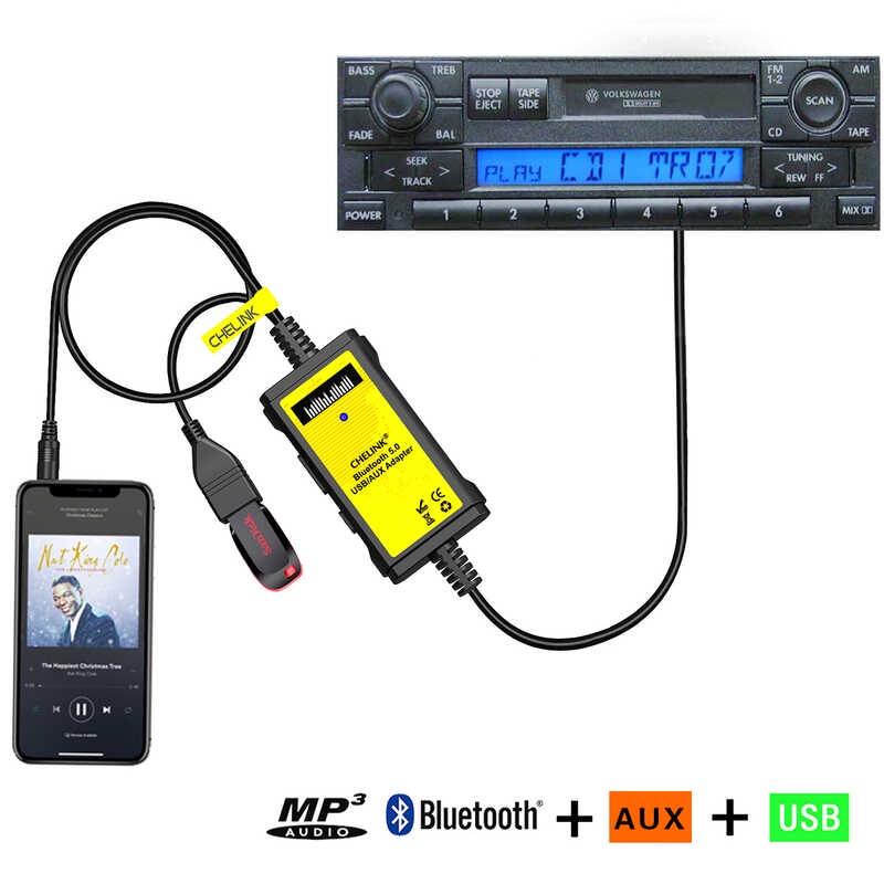 CHELINK Car Audio USB At AUX Bluetooth Adapter Gamit Ang Microphone 8 ...