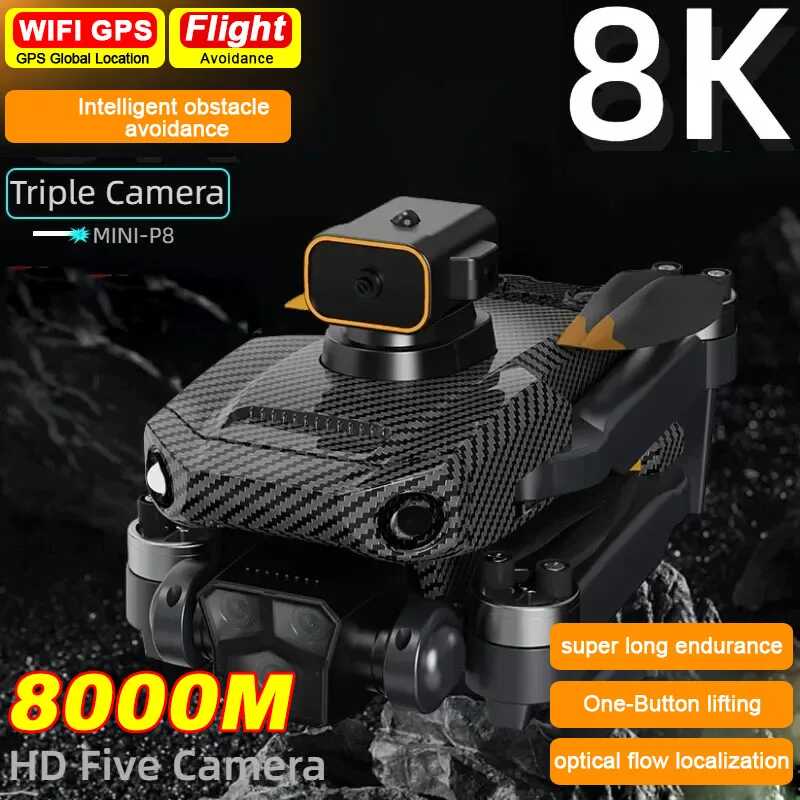P8 Pro 4K Drone Professional Obstacle Avoidance 8K Dual HD Camera 5G ...