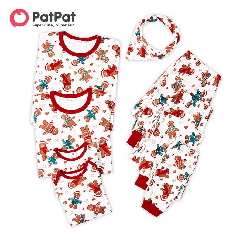 Pat Christmas Cartoon Gingerbread Man Allover Print Family Matching ...