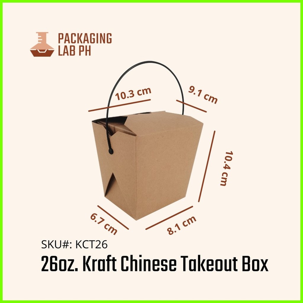 50pcs] Kraft / White Chinese Takeout Box with handle / Rice in a box (2 ...