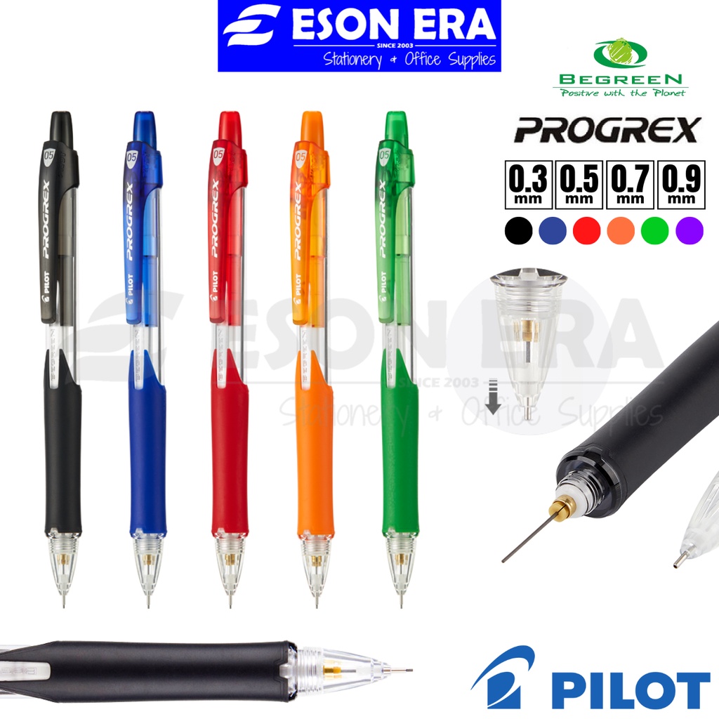 Pilot Progrex Mechanical Pencil 0.3mm / 0.5mm / 0.7mm / 0.9mm H-123 H ...