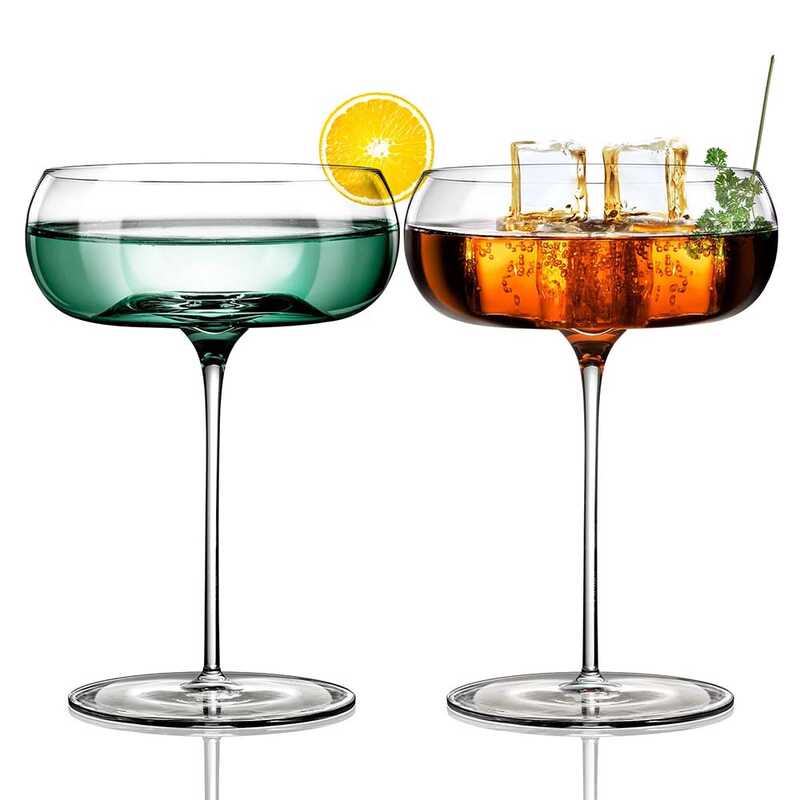 Cope Hand-Blown Crystal Unique Art Deco tail Glass for Pisco Sour ...