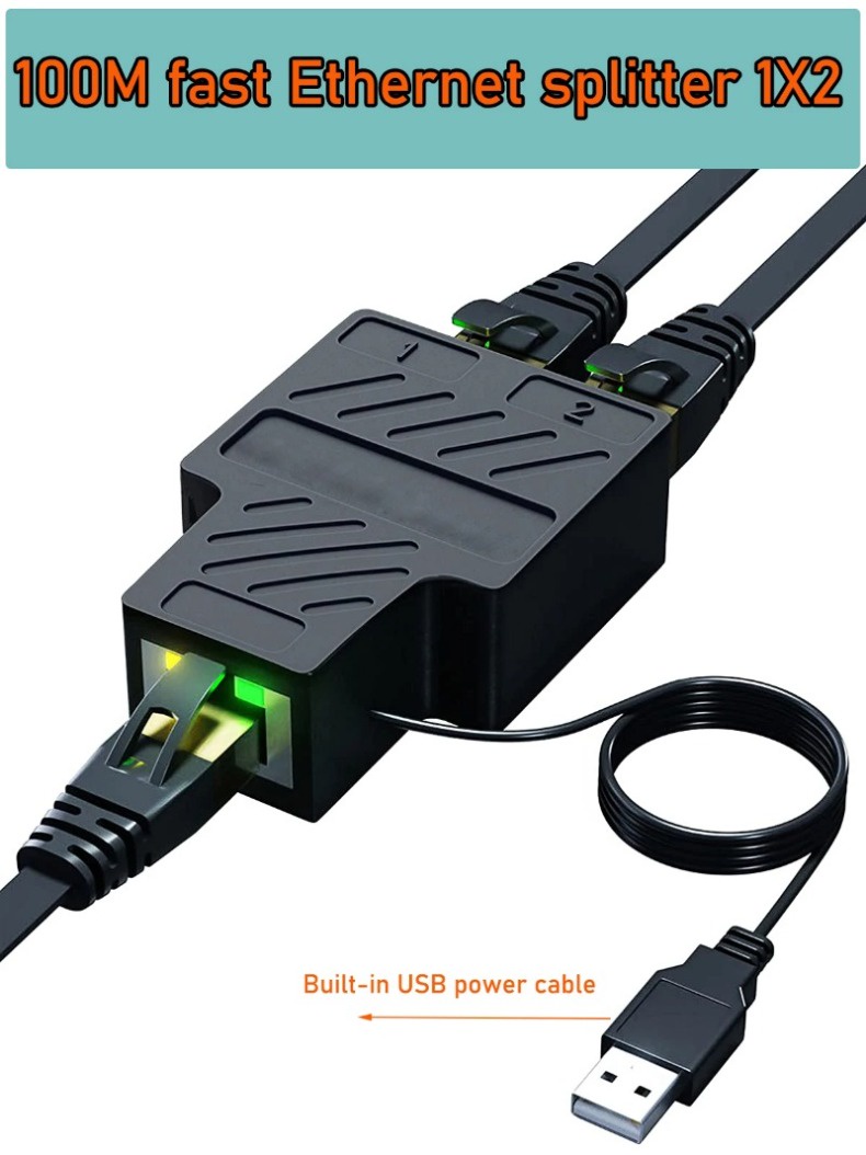 Gigabit Network Splitter Ethernet LAN Splitter for 2 PC laptop Network ...