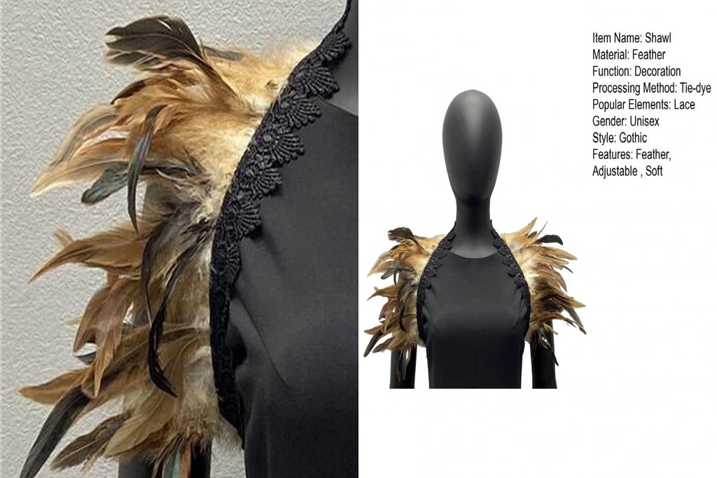 YYR_ Adjustable Feather Shawl Gothic Style Shawl Adjustable Lace Decor ...