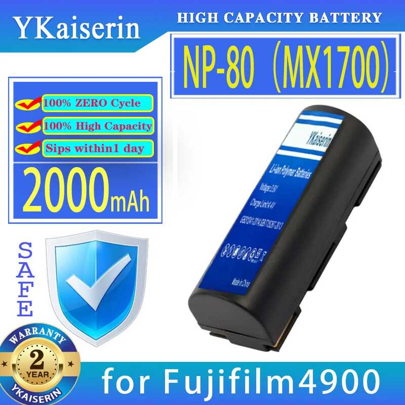 YKaiserin Battery NP-80 (MX1700) 2000mAh para sa Fujifilm Fuji FinePix ...