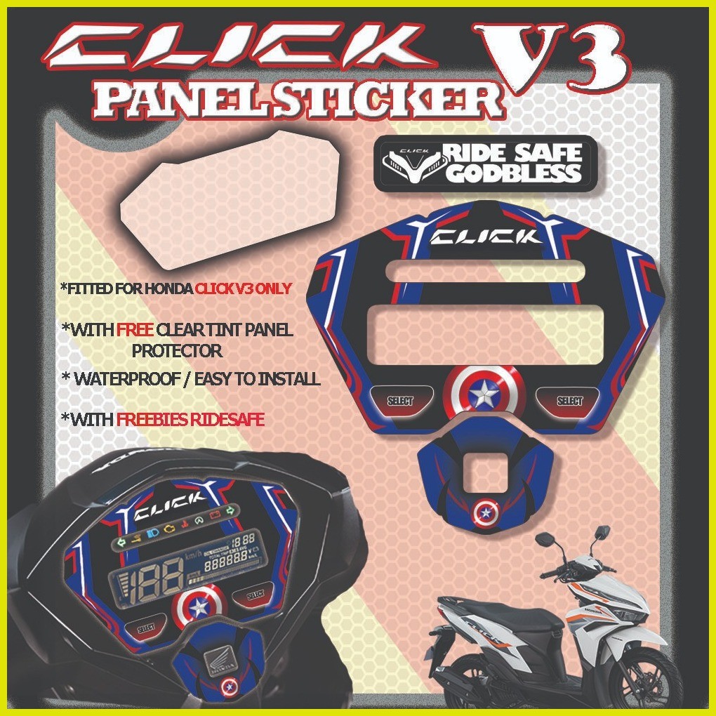 ☎ CLICK V4 & V3 PANEL GAUGE FULL STICKER / HONDA CLICK V3 STICKER PANEL ...