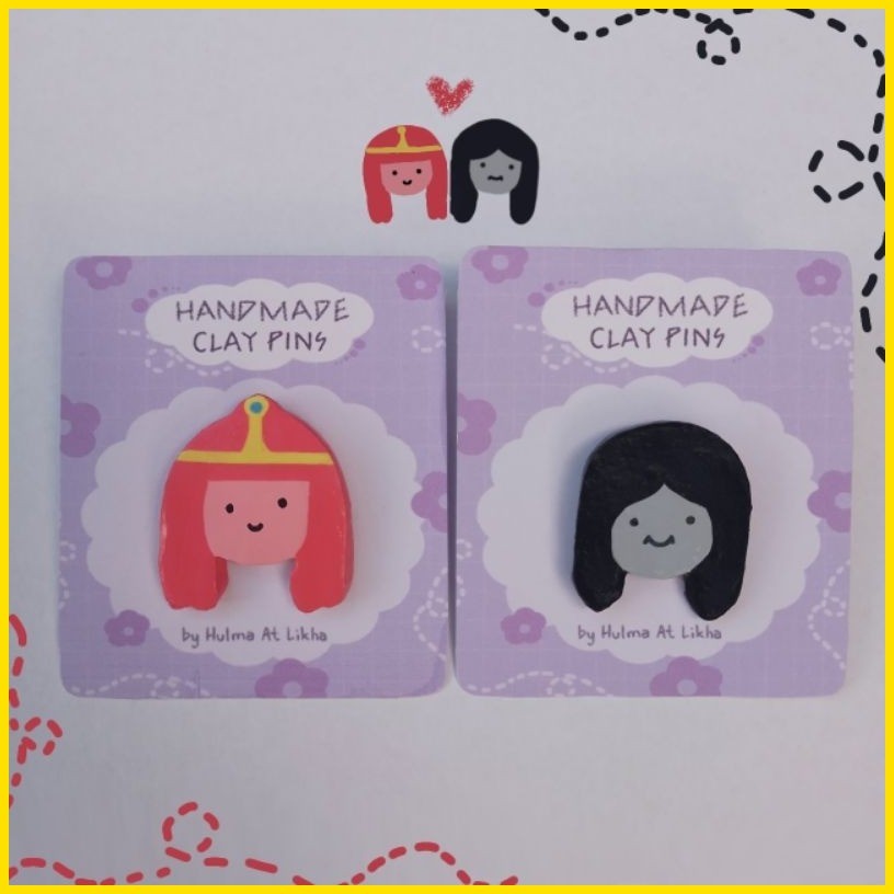 ♀ PRINCESS BUBBLEGUM AND MARCELINE AIR DRY CLAY PINS | Shopee Philippines