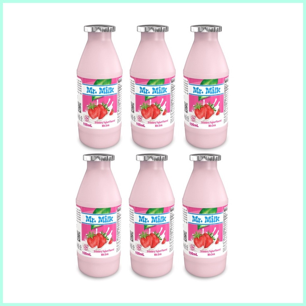 MR. MILK Strawberry Yoghurt Flavored Milk Drink 100ml x 6 bottles ...