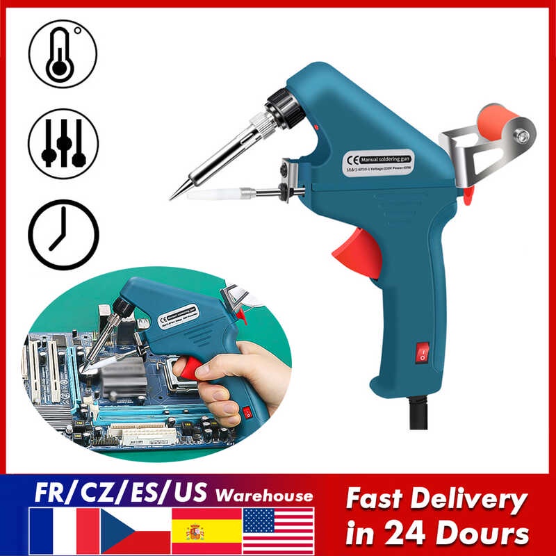 60W Electronic Welding Torch Kit Internal Heat Helping Hand Soldering ...