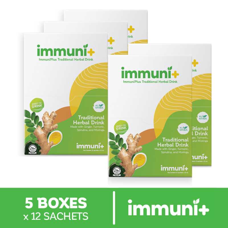 Immuni+ (ImmuniPlus Traditional Herbal Drink) 5 boxes x 12 sachets x 12 ...