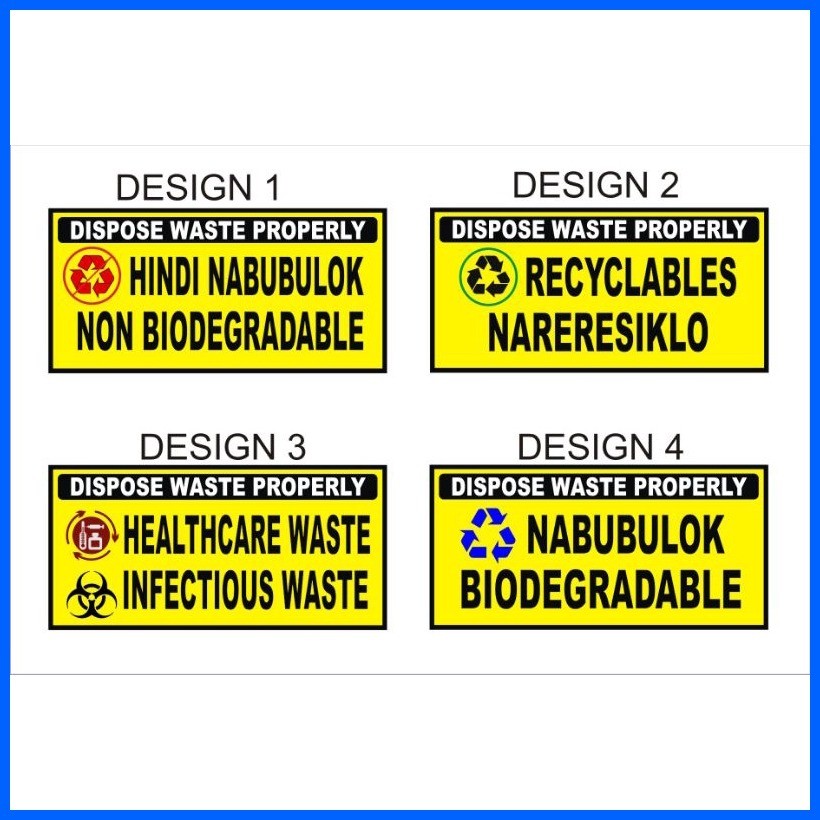 ♣ proper waste disposal signage yellow signage | Shopee Philippines