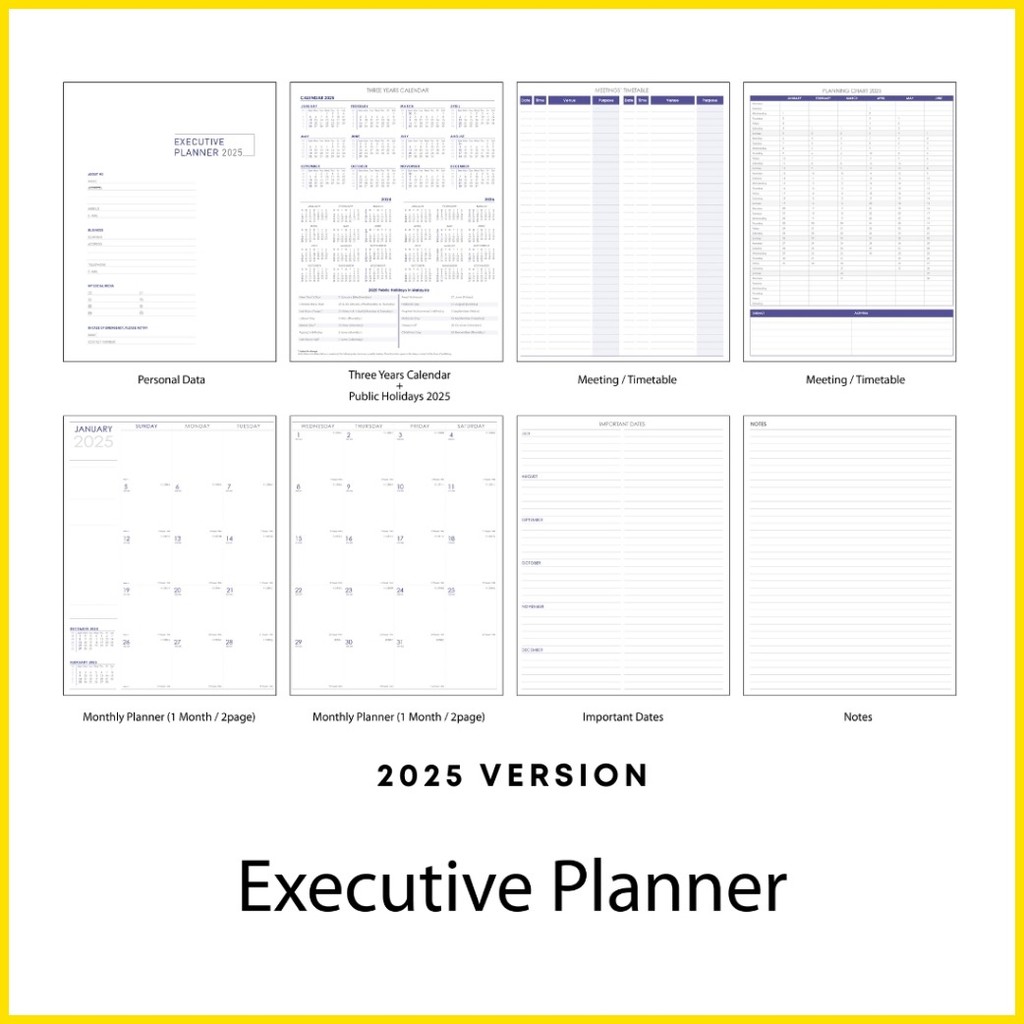 Executive Planner 2025 A4 Size Corporate Planner Planning Column ...