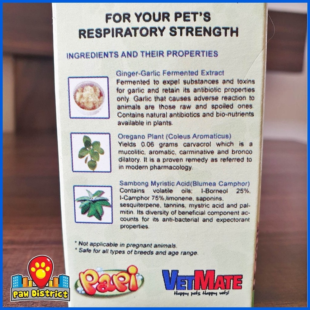 ∆ PAPI BRONCure 60ml - Natural Antibiotics for Pet's Respiratory ...