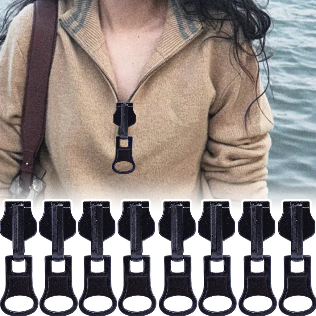Portable Replaceable Double-sided Rotating Zipper Head Black Metal ...
