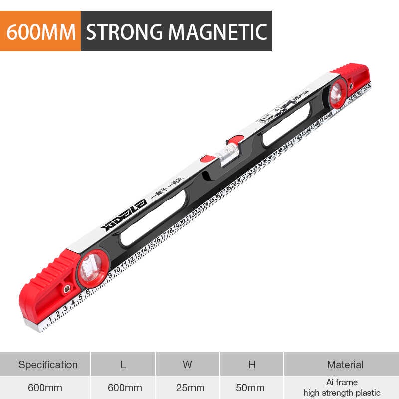 400/600Mm Precision Spirit Level Magnetic Inclinometer Protractor Angle ...
