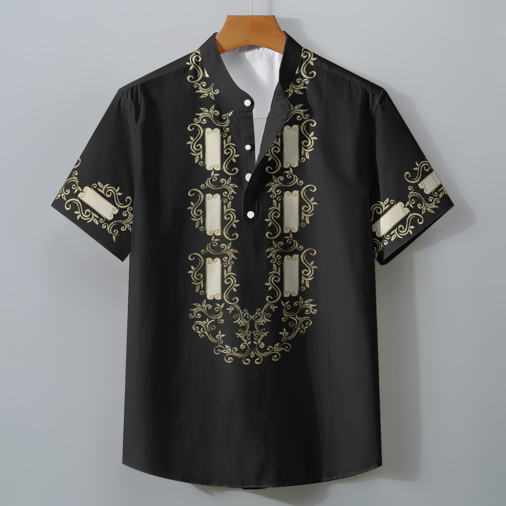 2026 Summer Outfit for Men Modern Barong Style Men's Chinese Stand ...