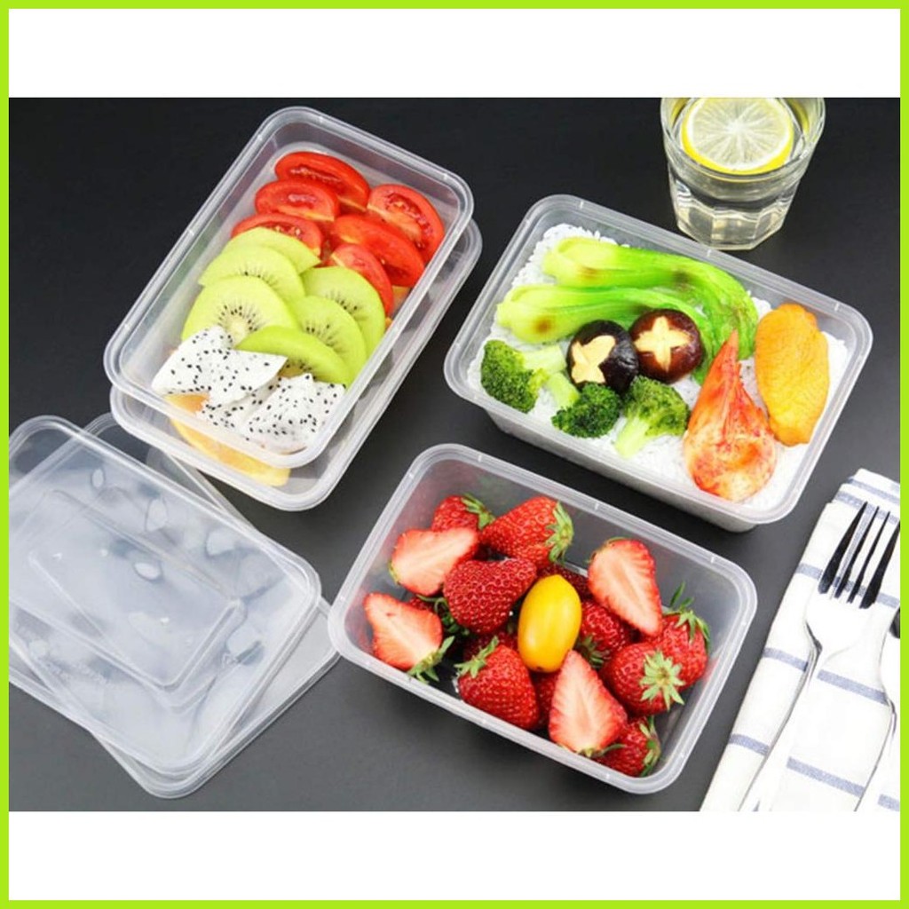 10/50pcs】500 1000ml tub container microwavable disposable food box ...