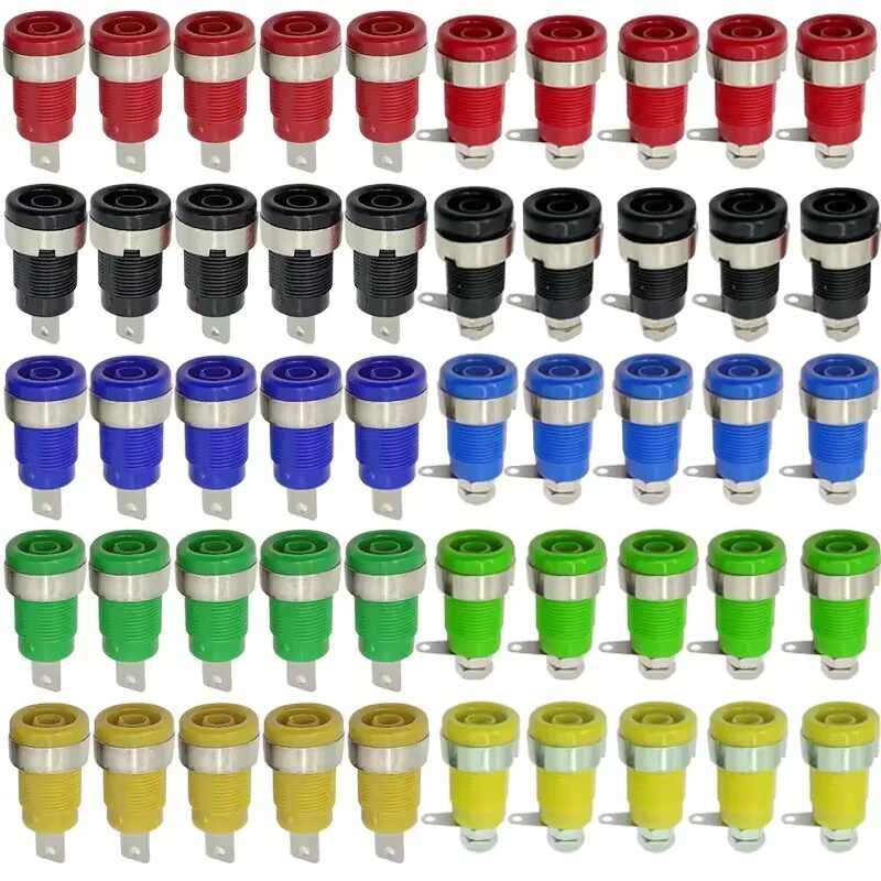 20Pcs Insulated Safety 32A 4Mm Banana Socket Terminal 5 Colors Female ...