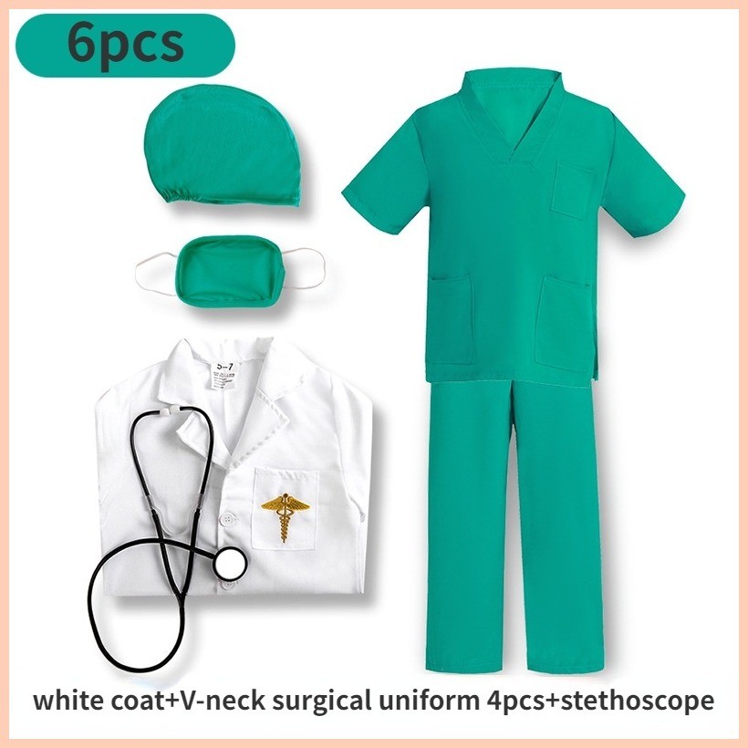 【Local Ship】Doctor Career Costume for Kids Girl/Boy Surgeon Outfit ...