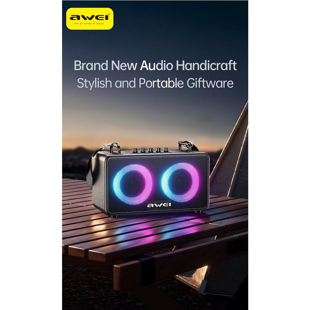 Awei KA18 Outdoor Speaker 70W Mic Slot Bluetooth 5.3 Heavy Bass TF Card ...