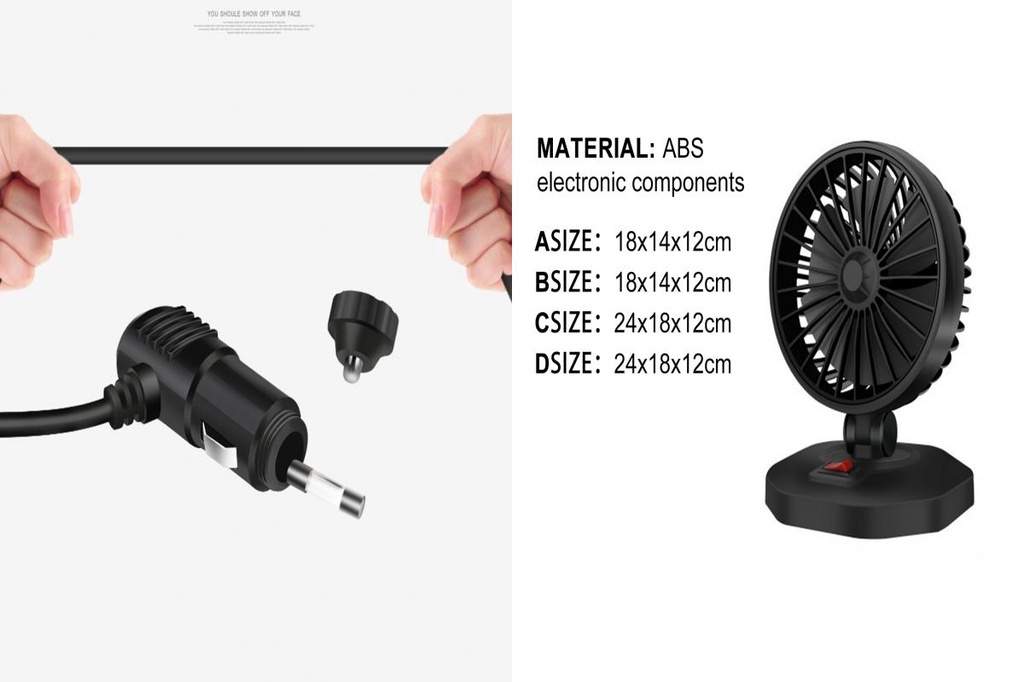 OMG 12V/24V Air Cooling Fan for Bus Dual Head Car Cooling Fan ...