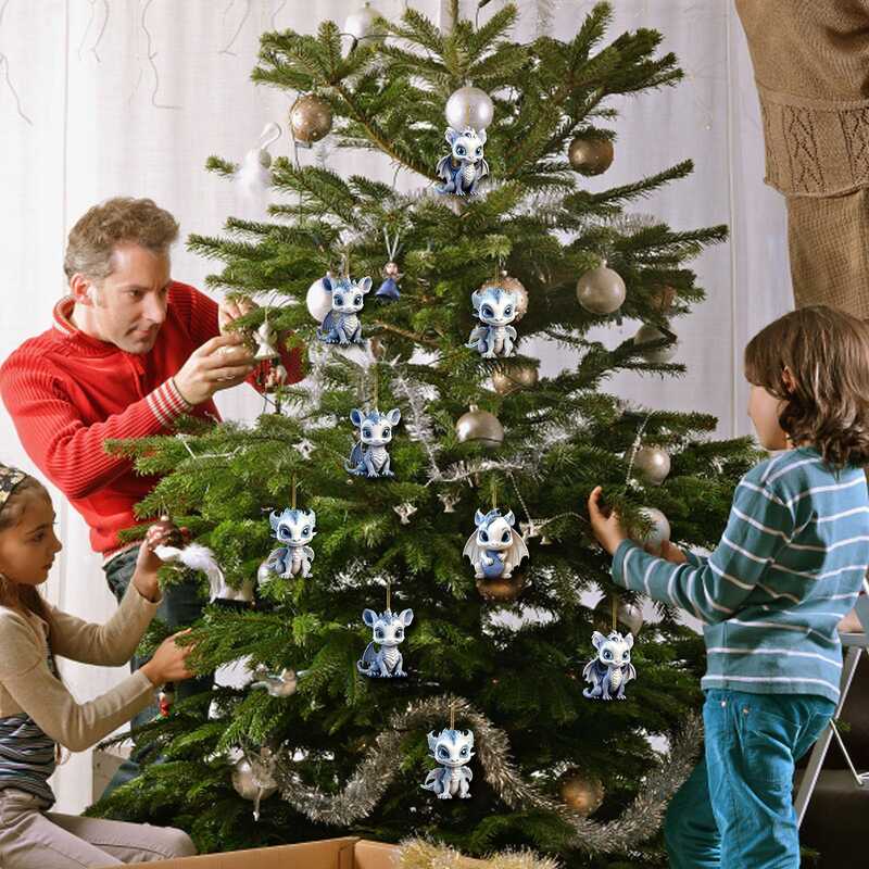 Pendant Dragon Baby Egg Cat Santa Claus Decorations 2D Acrylic Home Car ...