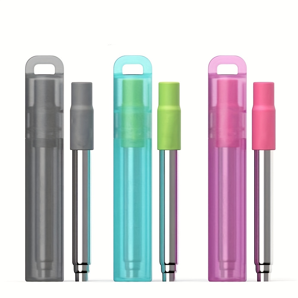 304 Stainless Steel Straw Set with Silicone Tip Drink Milk Tea Straw ...