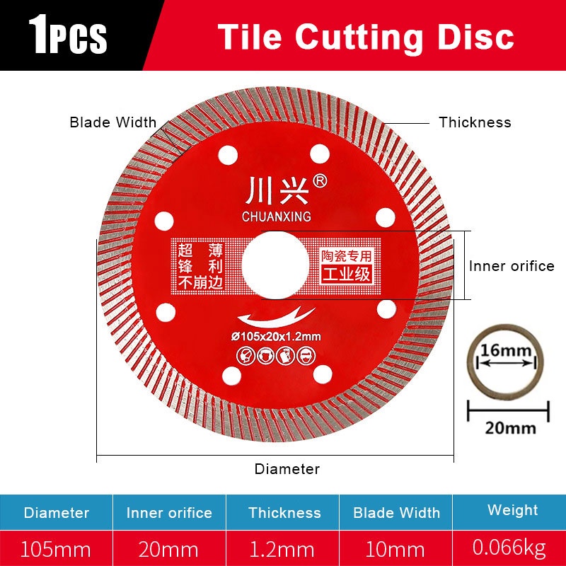 105mm/115mm Turbo Marble Tile Cutting Disc 5 inch Granite Porcelain ...