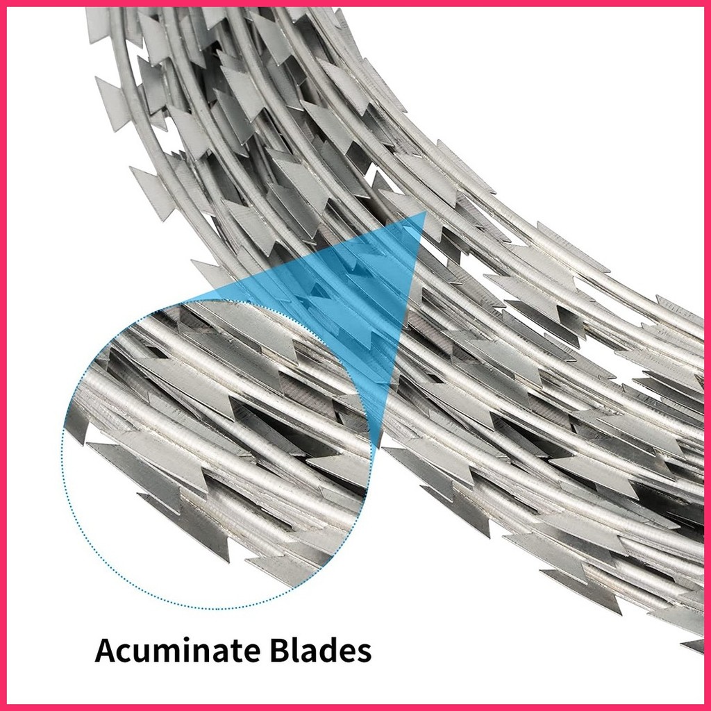 {in stock}Barbed Razor Wire Roll 10 Meters 32ft Combat Military Wire ...