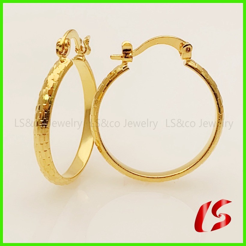 ⭐ LS jewelry 24K Bangkok Gold Plated Fashionable Hoop Earrings for ...