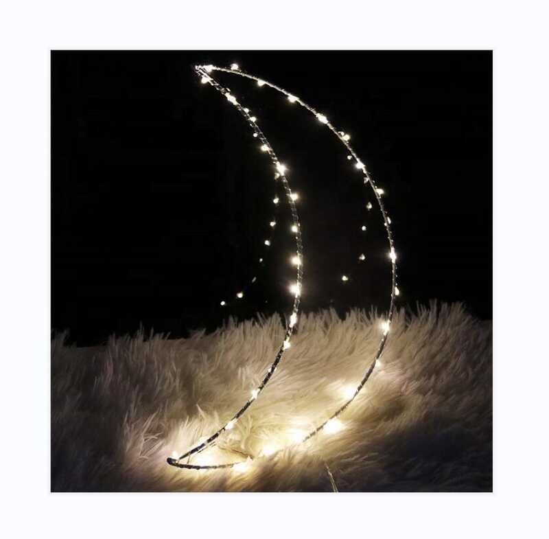 Bigla hugis buwan tanso wire humantong liwanag para sa dekorasyon ng ...