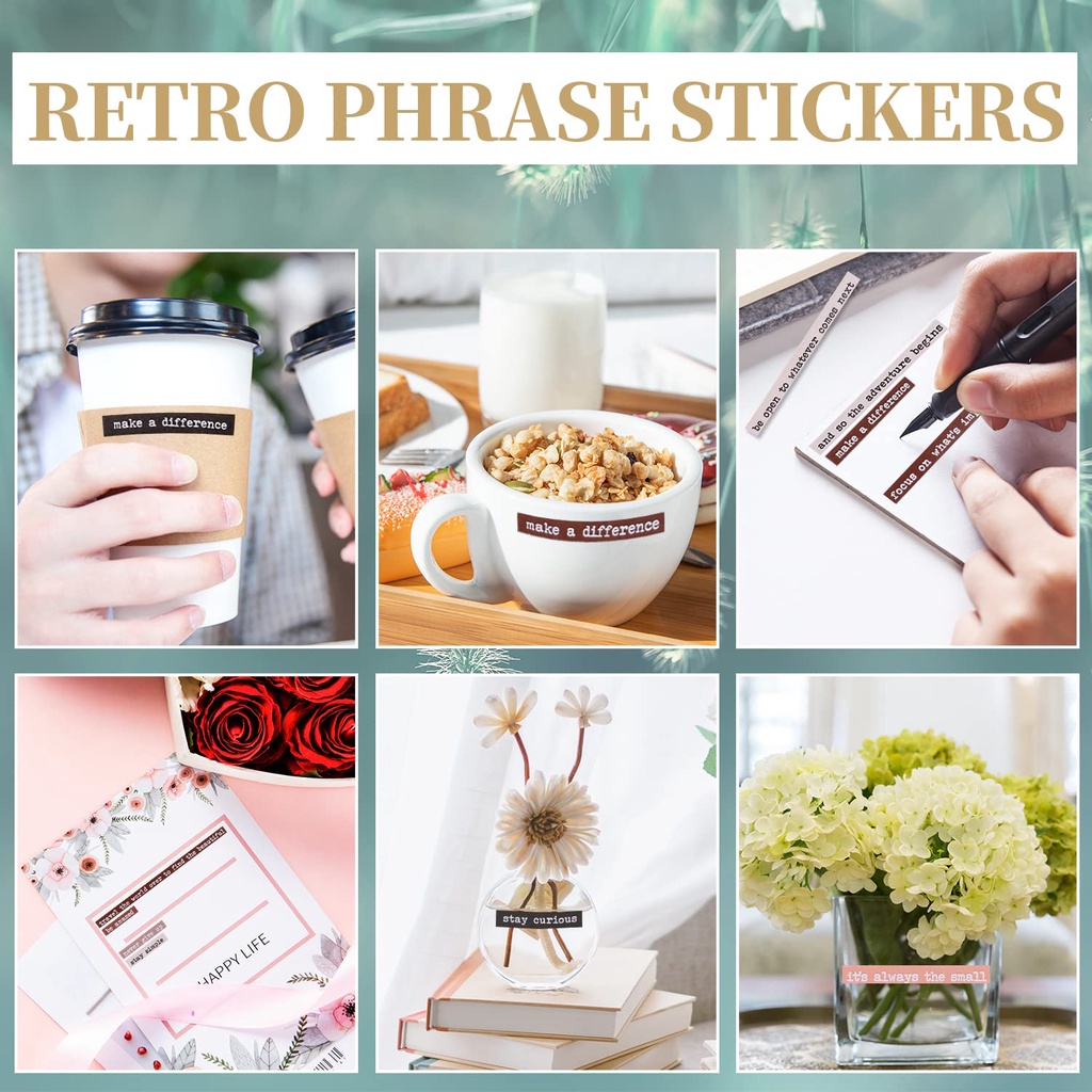 8 Sheets Diary Quotation Stickers-Adult Retro Scrapbook Supplies Kit ...