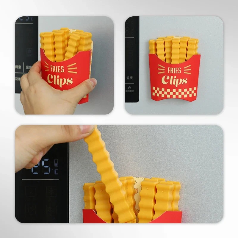 12 Pcs/ Kit Unique Plastic French Fries Styling Food Freshness Clip ...