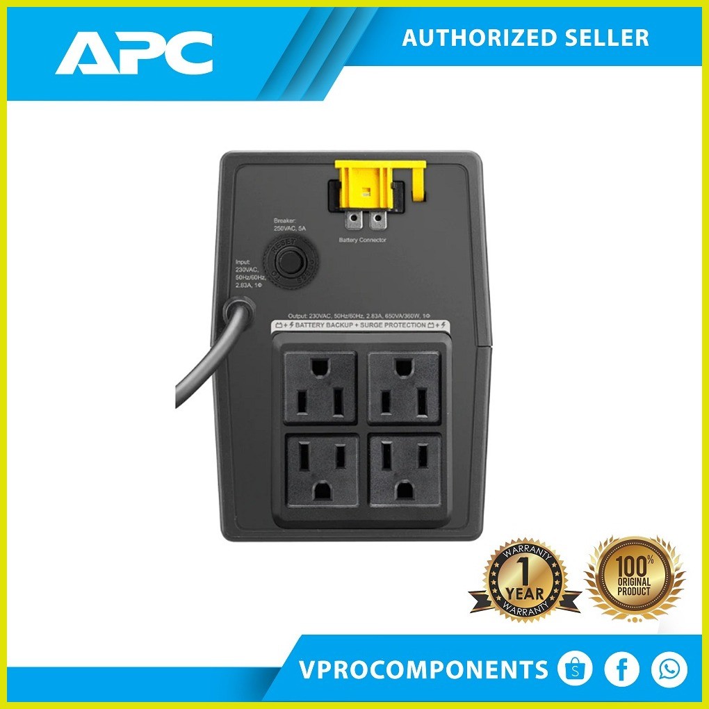 APC UPS 650VA-360W Uninterruptible Power Supply (BVX650I-PH, Easy UPS ...