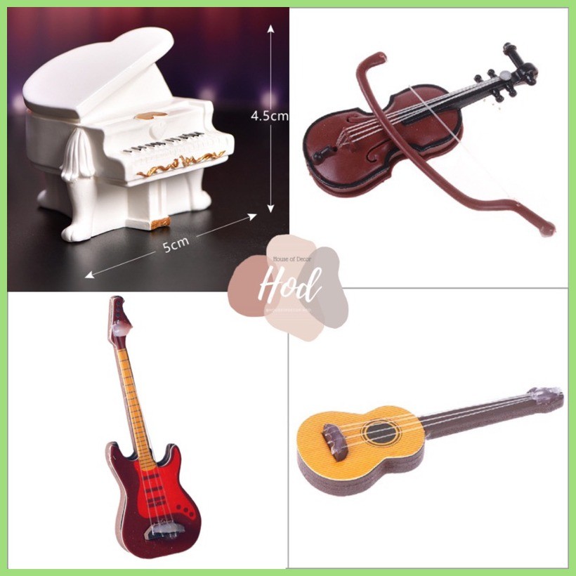 ㄨ Violin / Guitar / Piano Musical Instrument Topper Miniature Guitar ...