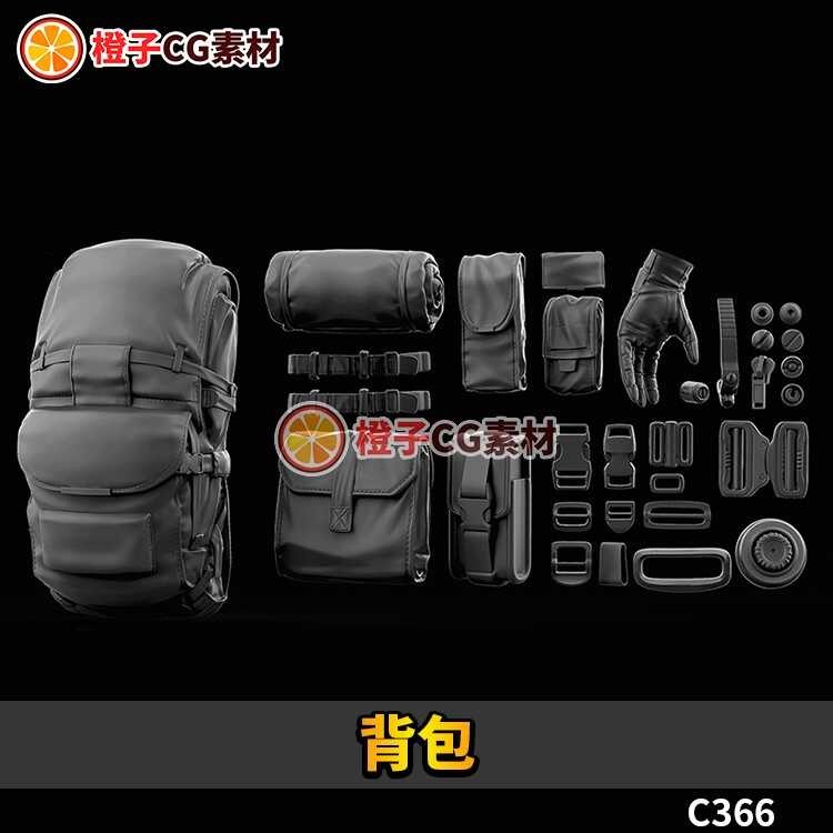 Backpack ZBrush 3D model c4d source file Blender material max 3D obj ...