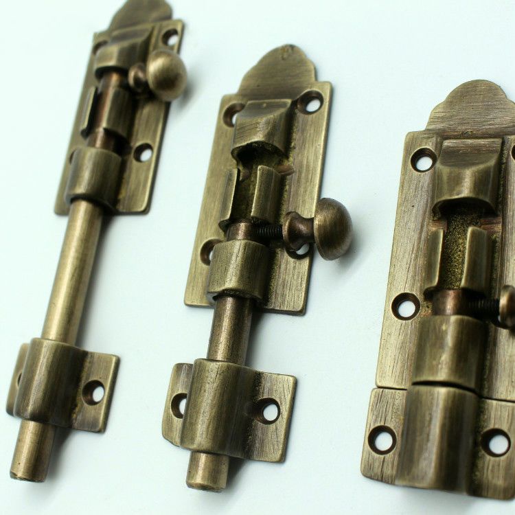 Thickened Surface Mounted Chinese Latch Antique Pure Brass Latch Wooden ...