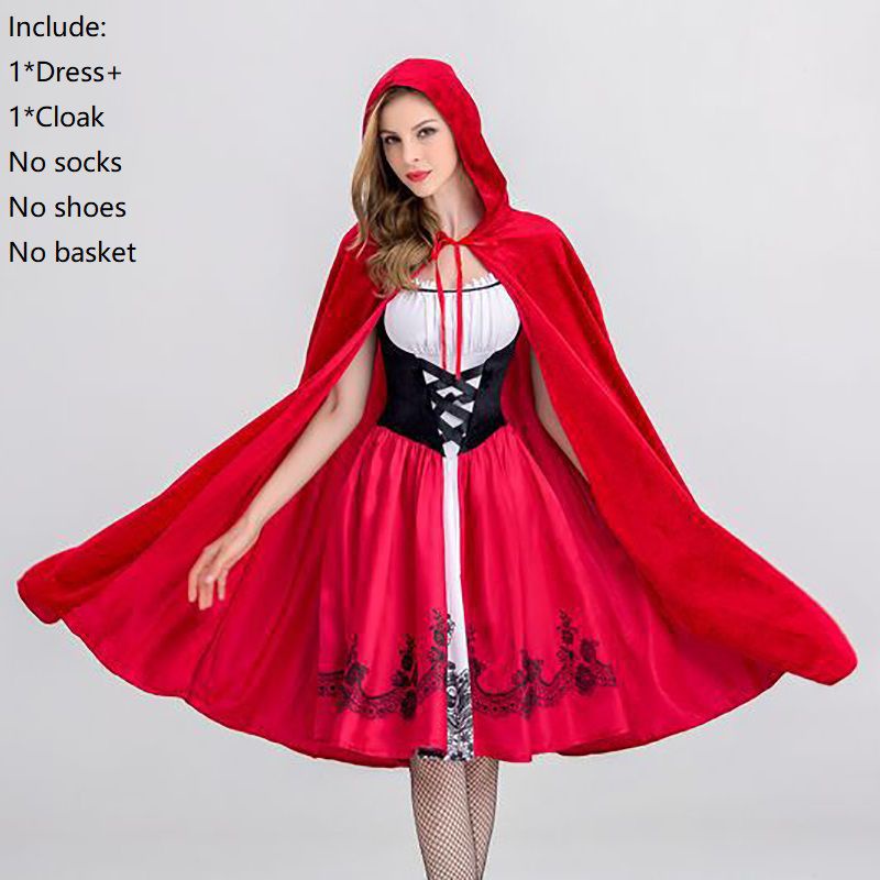 Adult Little Red Riding Hood Costume Adult Cosplay Dress Fancy Party ...