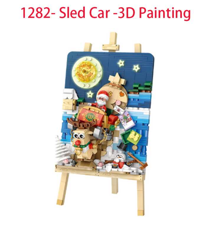 Mga binubuo na bloke, mga puno ng Pasko, tatlong-dimensiyon na larawan ...