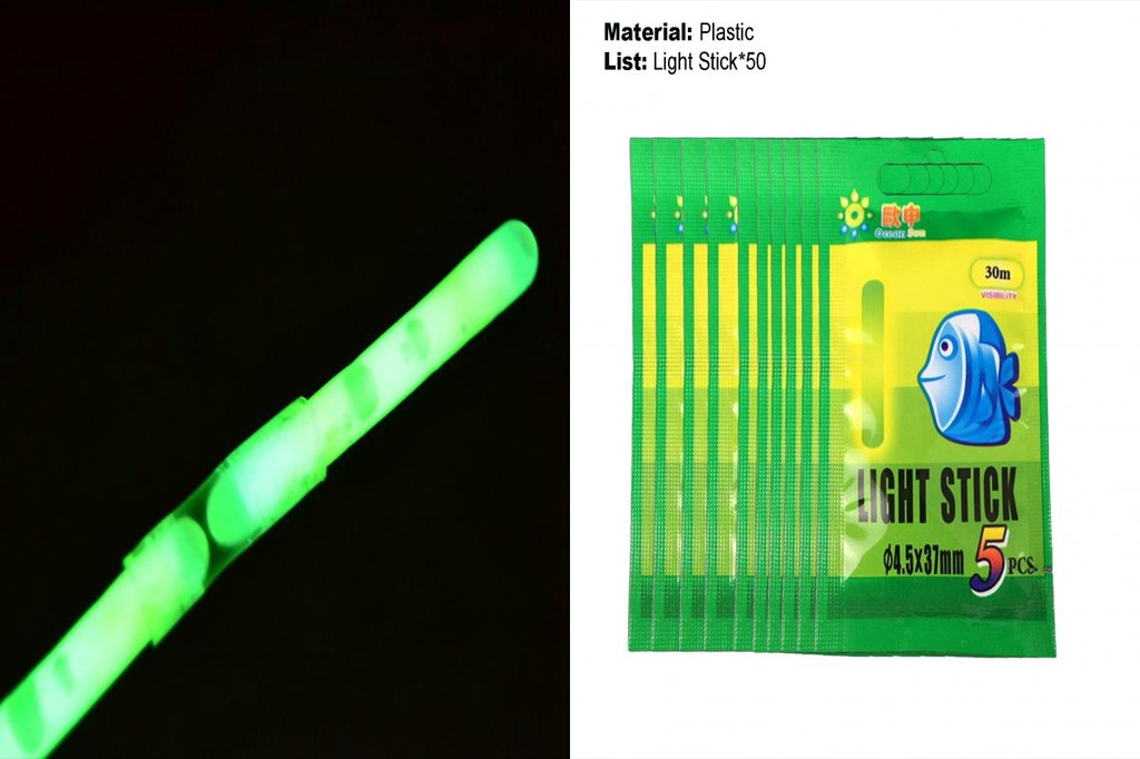 WT| 50Pcs Light Stick Fluorescent Mini Plastic Sturdy Fishing Glow ...