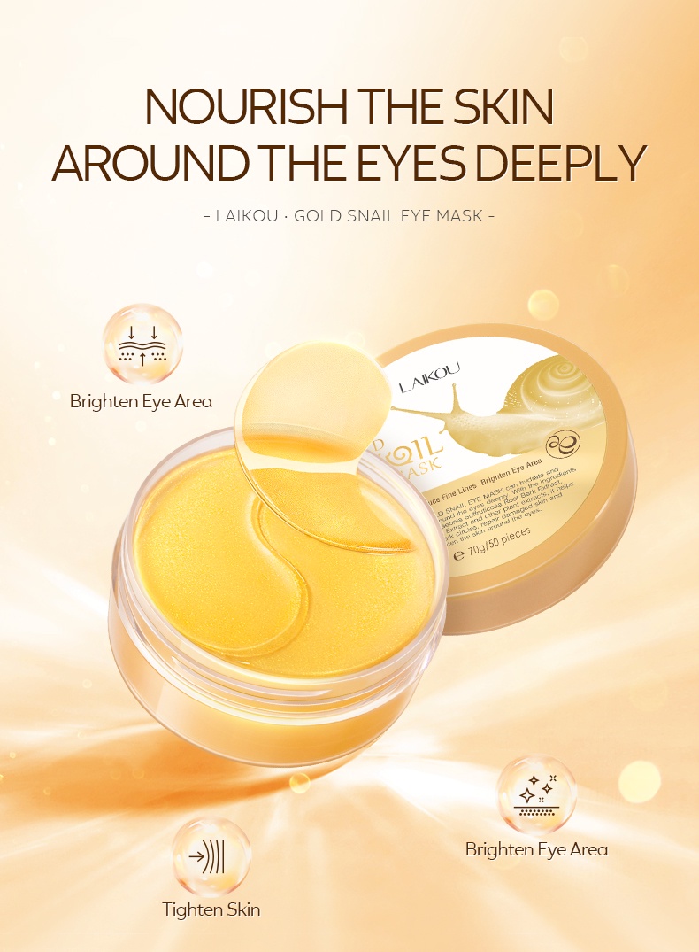 LAIKOU Gold Snail Eye Mask Remove Wrinkle Dark Circle Eye Patch Anti ...