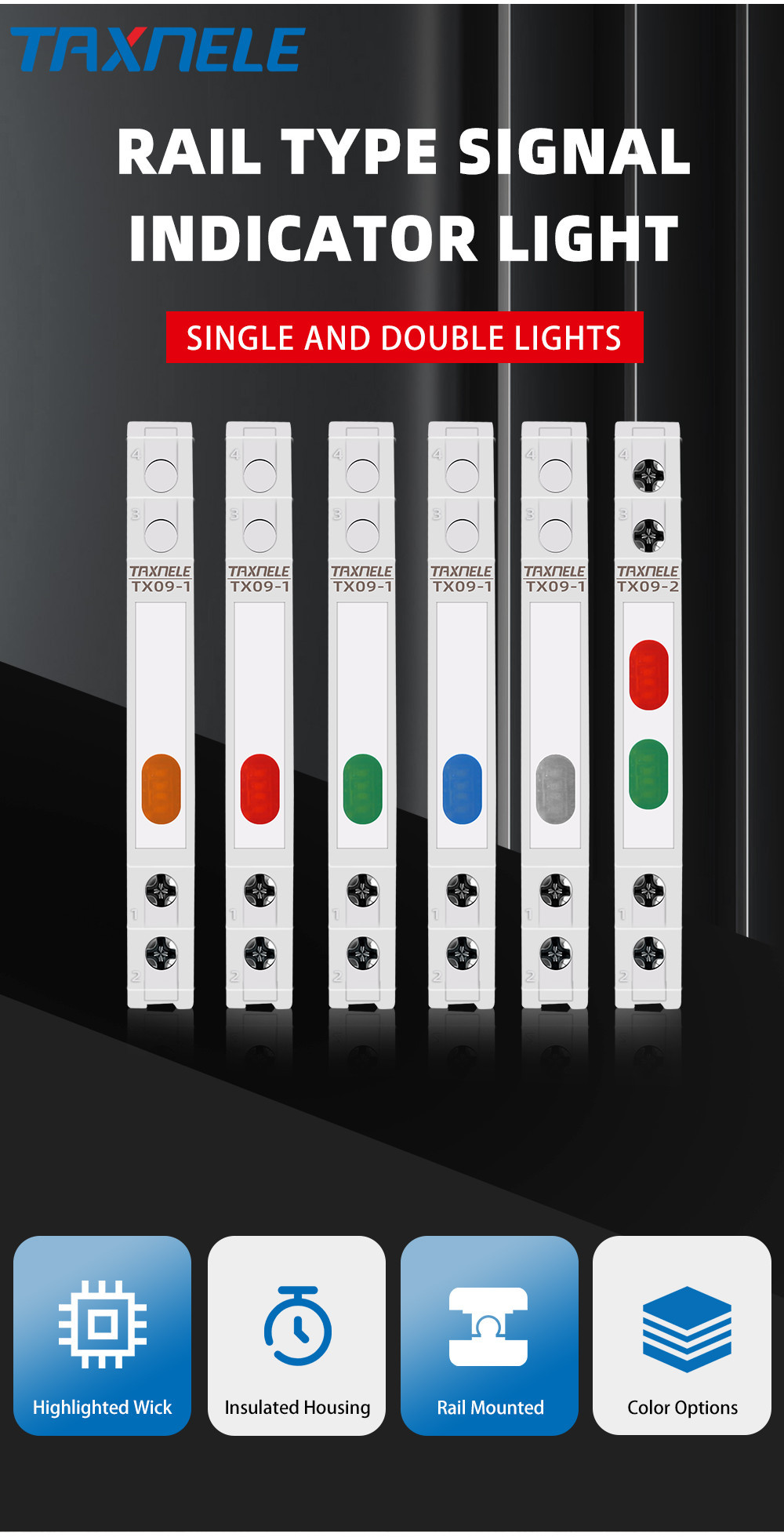 Din Rail Mount LED Signal Lamp AC DC 220V 230V Indicating Pilot Lights ...