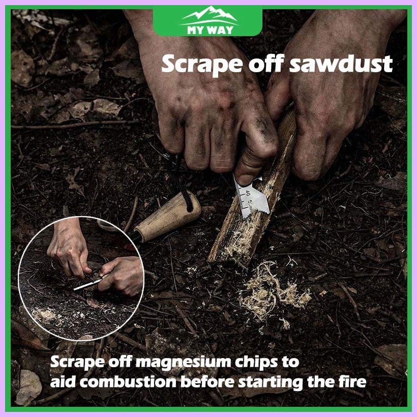 ⭐ ♒ Survival Kit Outdoor Fire Starter Ferrocerium Rod Magnesium Flint ...