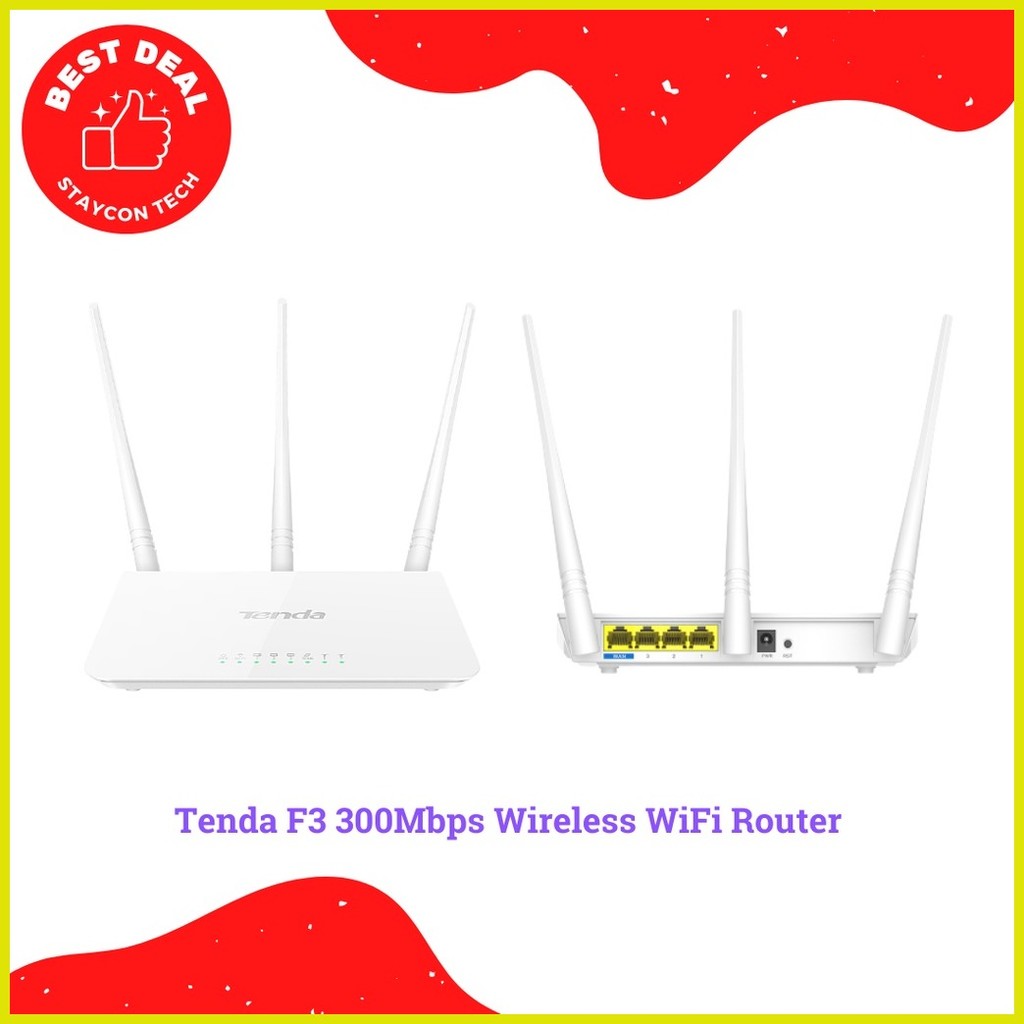 ♕ ๑ Tenda F3 300Mbps Wireless WiFi Router (English Version) (White ...