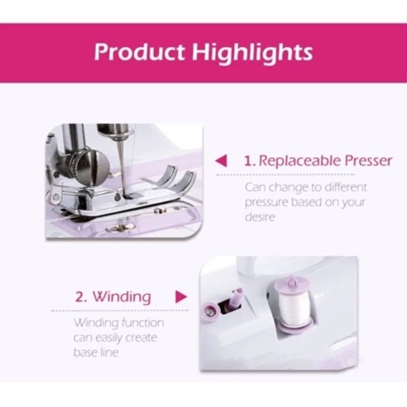 Sewing Machine 12 Portable Duty Multifunctional Household Home Mini ...