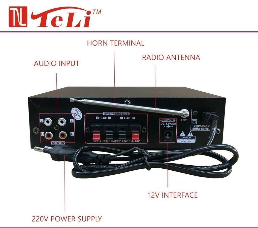 AV-111BT or 333BT 800W Bluetooth 5.0 Amplifier for speaker，2.0 Channel ...